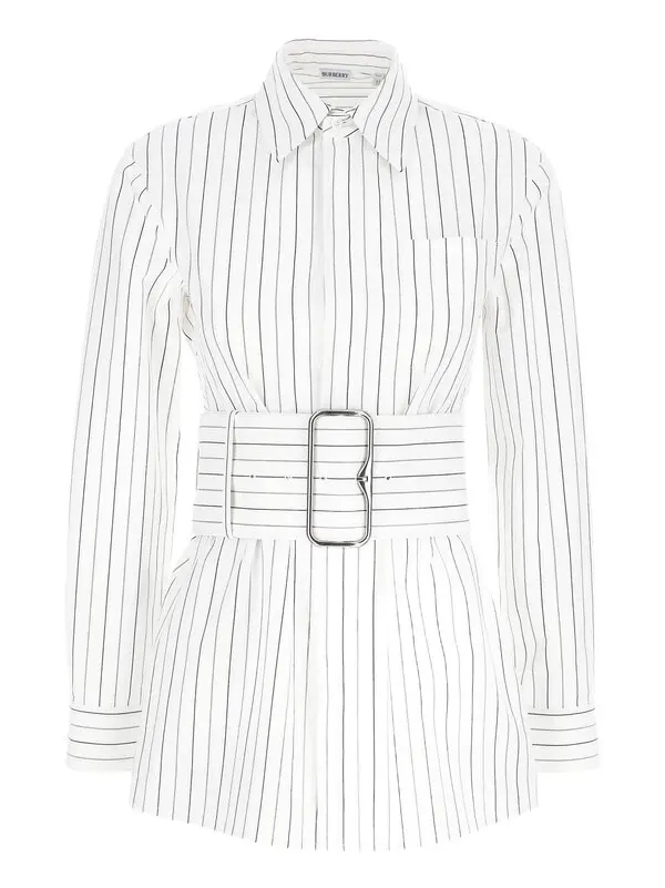 Burberry Striped Cotton Shirt - White