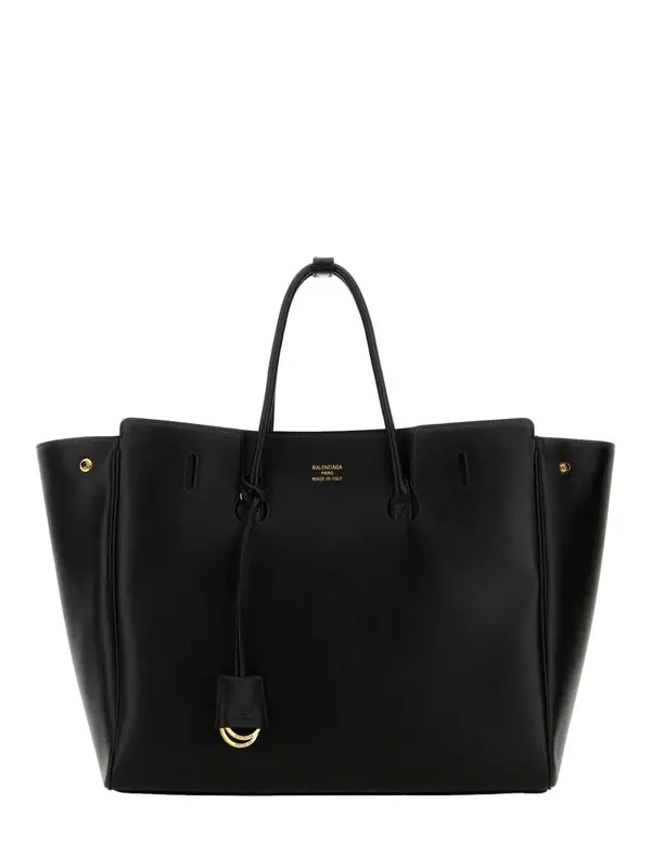 Balenciaga Leather Hampton Shopping Bag - Black