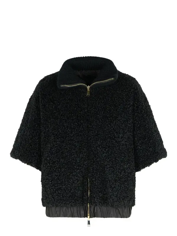 Moncler Reversible Teddy-effect Polyester Zip-up Jacket - Black