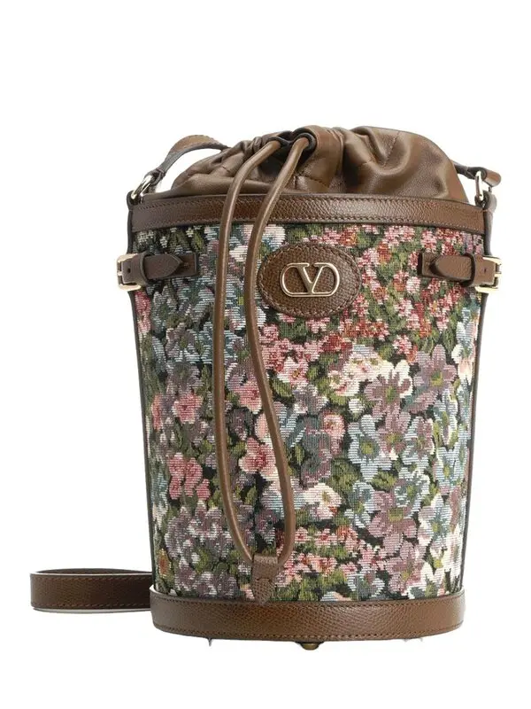 Valentino Garavani Jacquard Bucket Bag - Brown