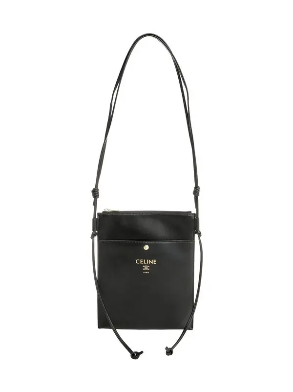 Celine Sharp" Lambskin Clutch - Black