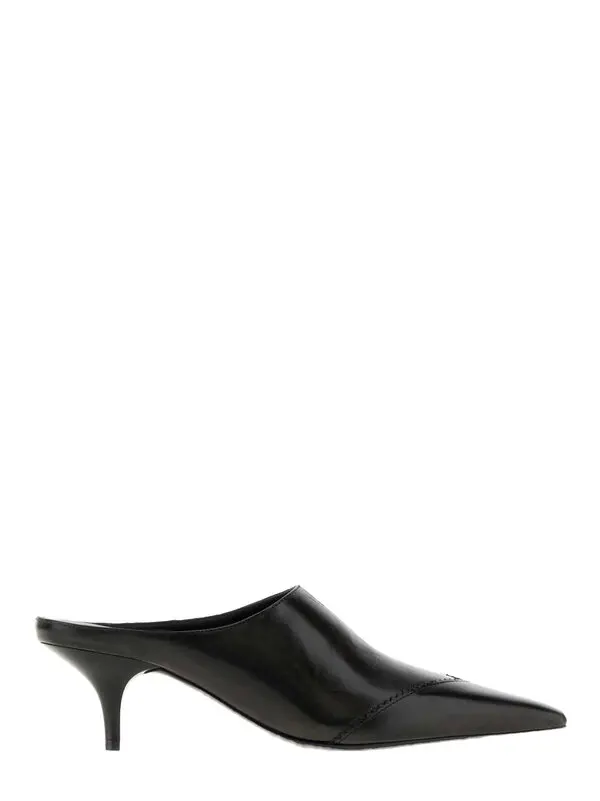 Miu Miu Leather Sabot - Black