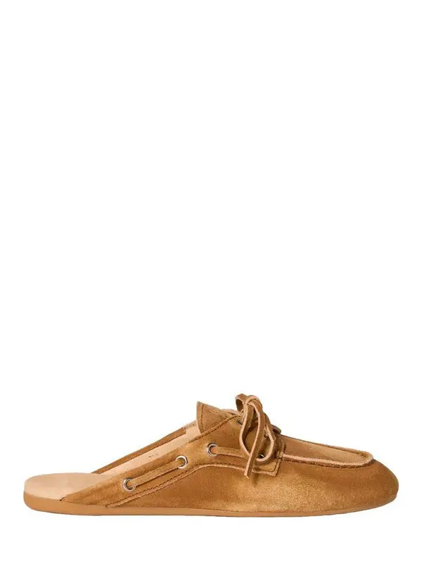 Miu Miu Leather Sabot - Brown