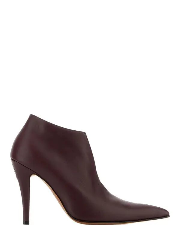Alexander McQueen Leather Pointed Toe High Heel Ankle Boots - Multicolor