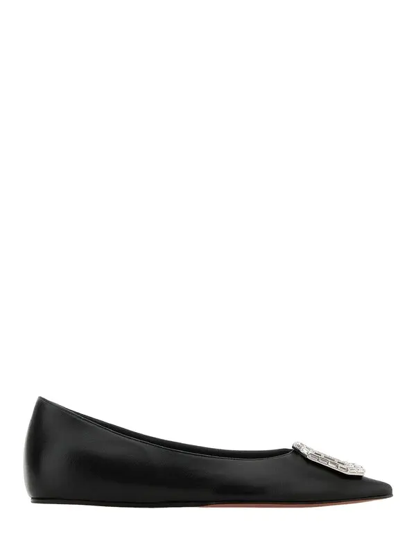 Amina Muaddi Camelia Flat Nappa Black White Buc - Multicolor