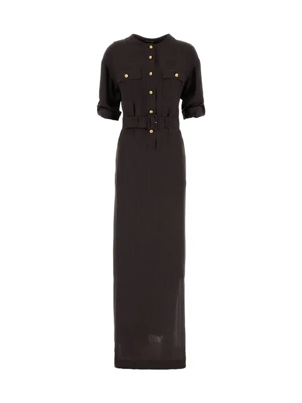 TOM FORD Viscose And Silk Blend Maxi Dress With Belt - Multicolor