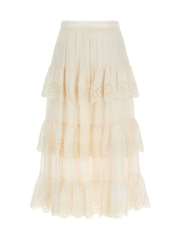 Zimmermann Lucky Maxi Skirt - White