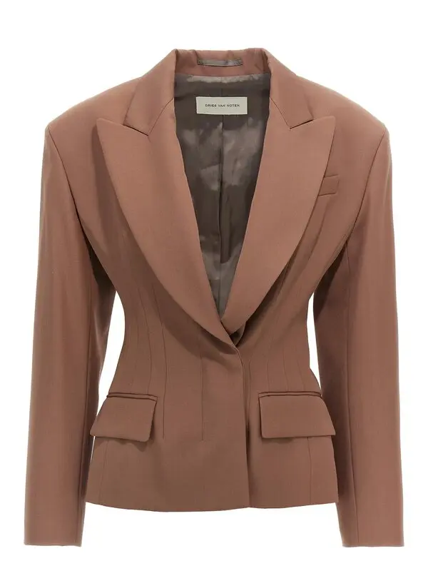 Dries Van Noten Bohana Wool Blazer - Brown