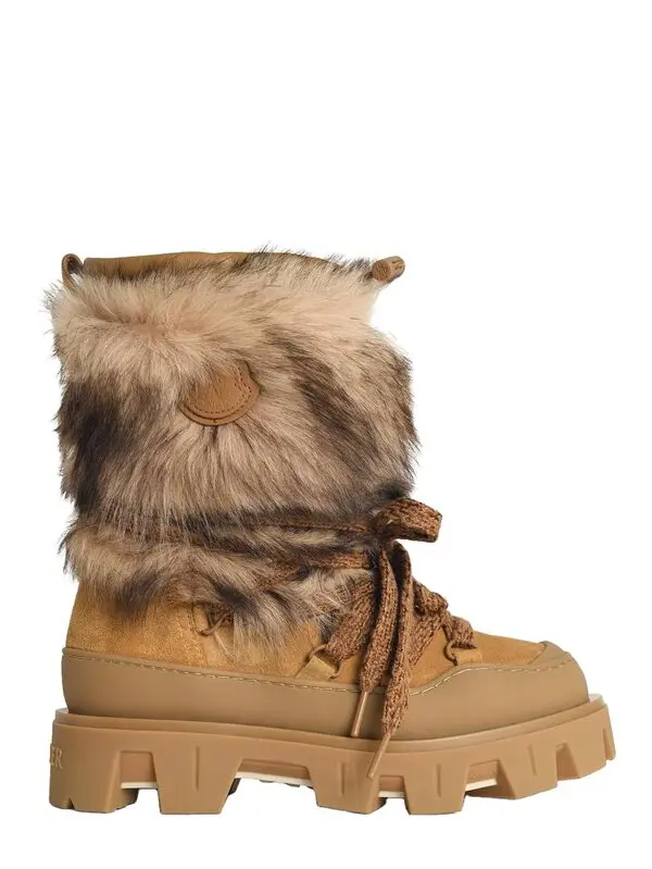 Moncler Peak Après Suede And Shearling Boots - Brown