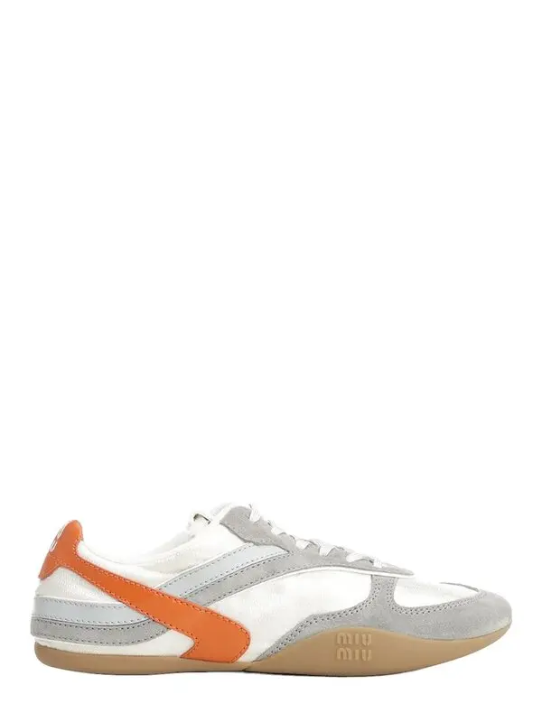 Miu Miu Gymnasium" Technical Fabric And Suede Lace-up Sneakers - Multicolor