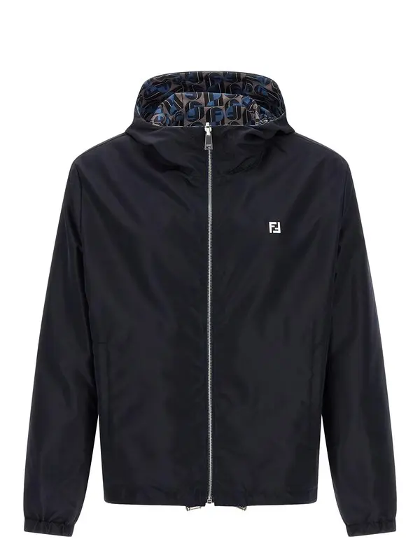 Fendi Reversible "fendinity" Print Technical Windbreaker - Blue