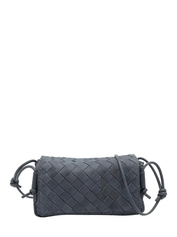 Bottega Veneta Woven Calf Leather Shoulder Bag - Blue