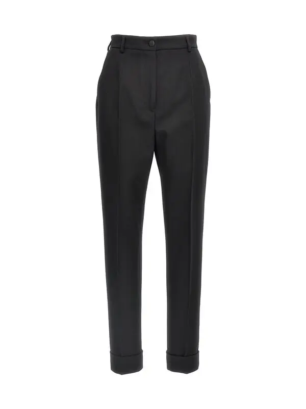 Dolce & Gabbana Tailored Virgin Wool Trousers - Black