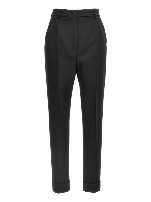 Dolce & Gabbana Tailored Virgin Wool Trousers - Black