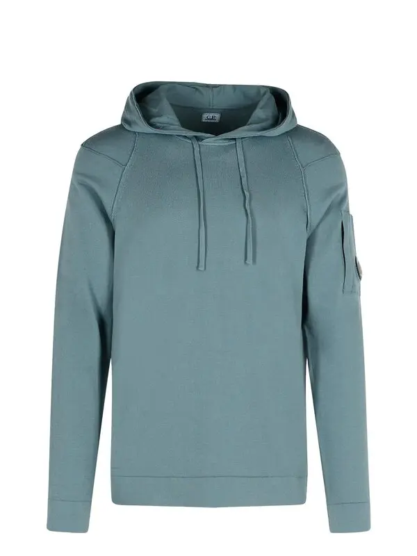 C.P. COMPANY Cotton Hooded Sweatshirt - Blue