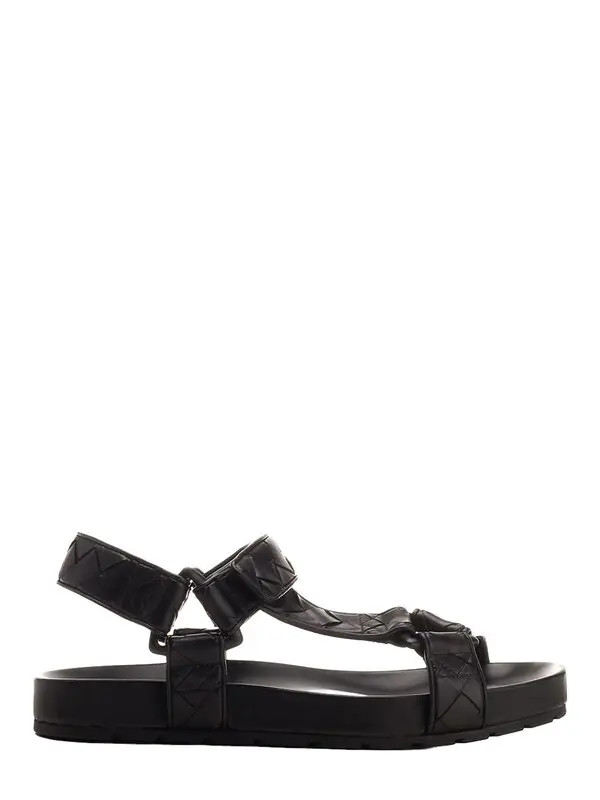 Bottega Veneta Woven Leather Slingback Sandals - Black