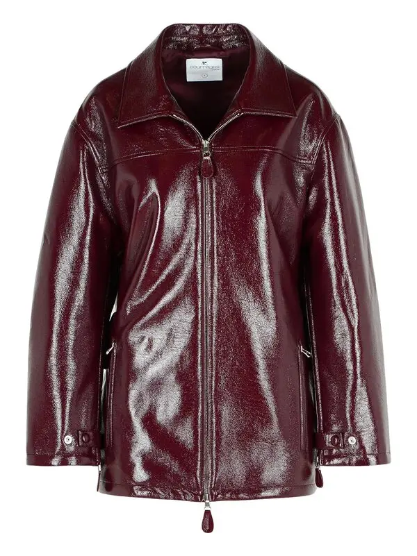 COURREGES Vinyl Burgundy Cotton Blend Jacket - Multicolor