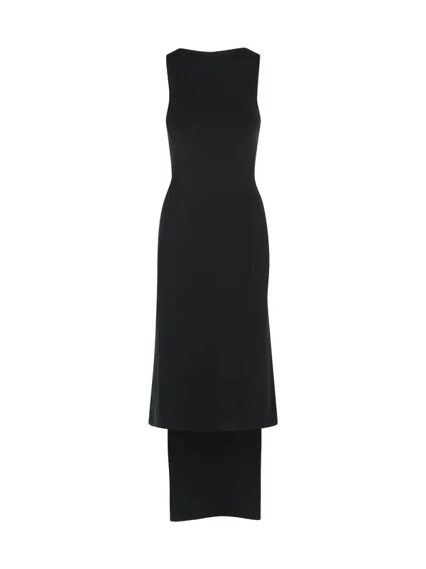 COURREGES Asymmetrical Straps Viscose Blend Dress - Black
