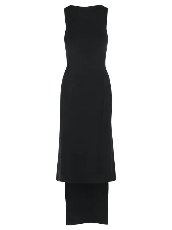 COURREGES Asymmetrical Straps Viscose Blend Dress - Black