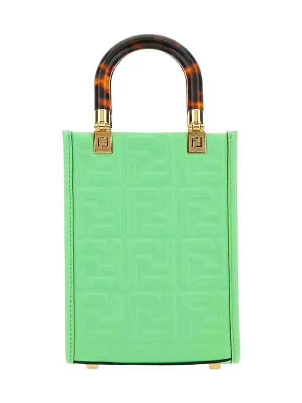 Fendi Leather Mini Sunshine Handbag - Green