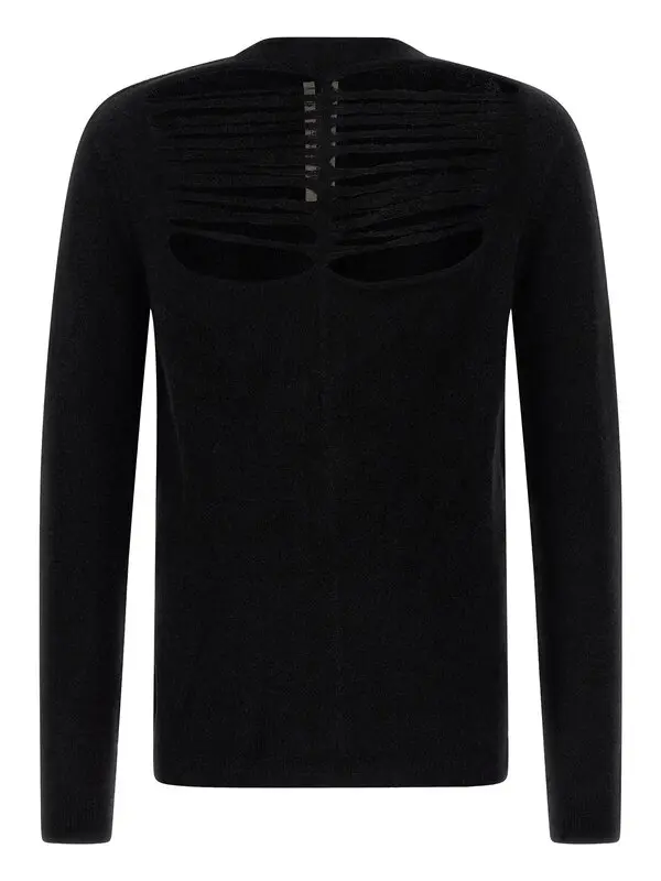 Rick Owens Ls Top Alpaca Wool Blend Sweater - Black