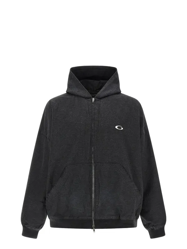 Balenciaga Trompe L'œil' Zip-up Hoodie - Gray