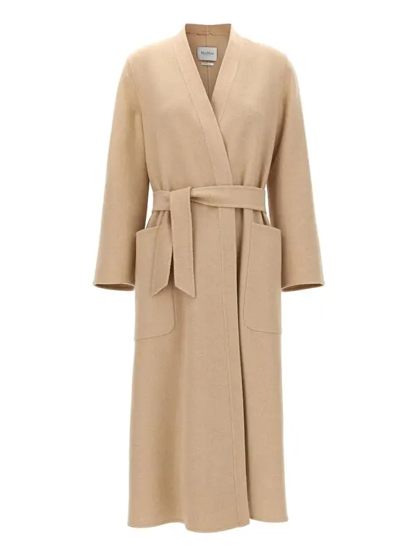 Max Mara Vezzoso Camel Wool Coat - Cream