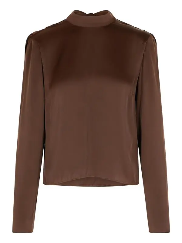 ROTATE BY BIRGER CHRISTENSEN Bowina Polyester Blouse - Brown