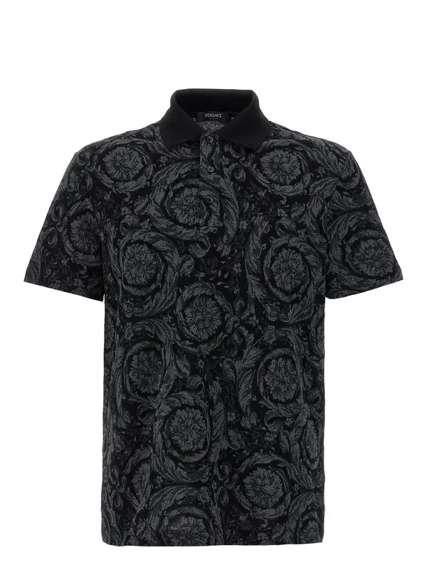 Versace Baroque Polo Shirt - Gray
