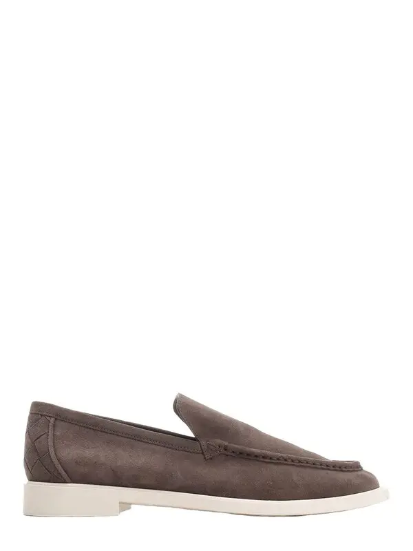 Bottega Veneta Astaire Suede Moccasins - Gray