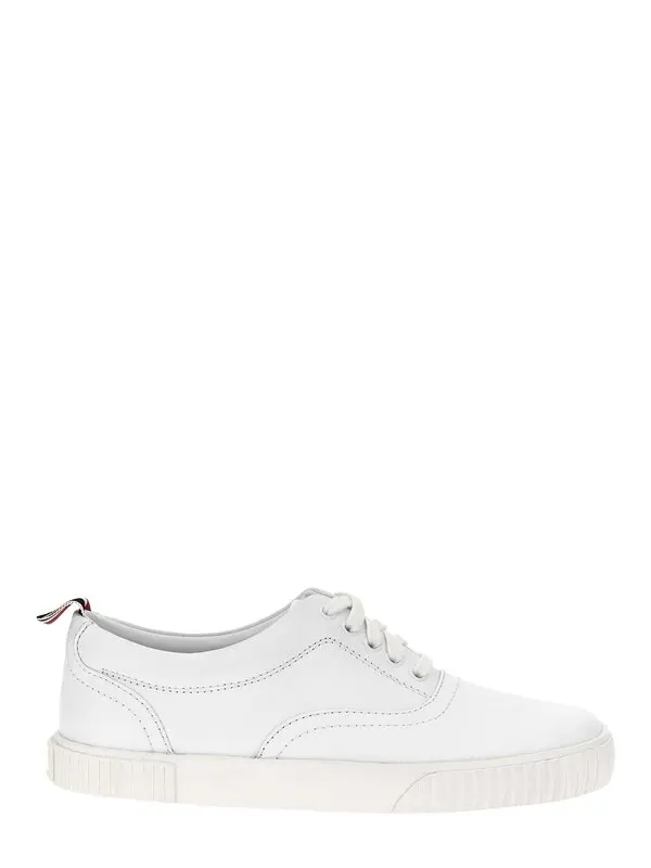 Thom Browne Heritage' Lace-up Leather Sneakers - White
