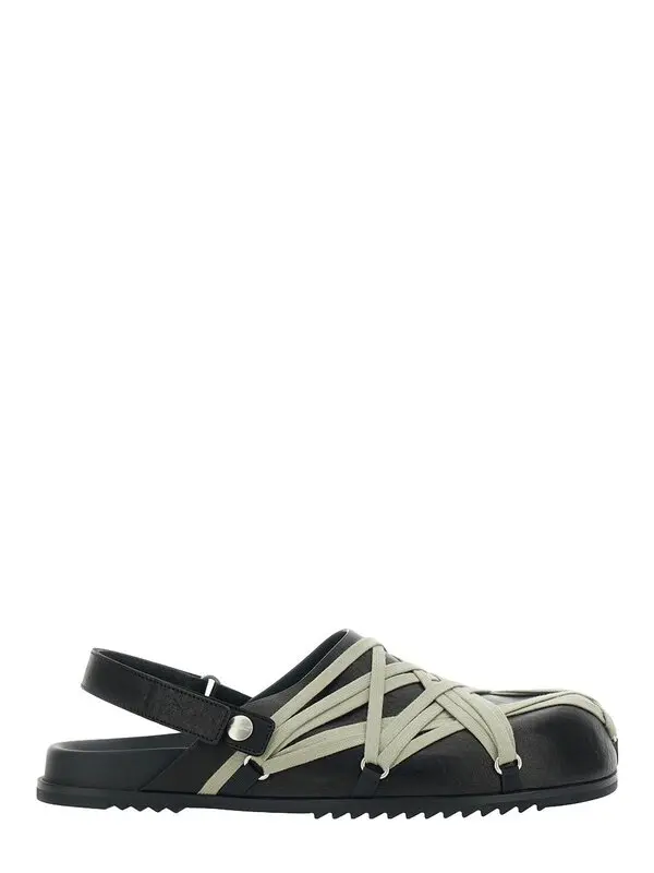 Rick Owens Megalace" Mule With Decorative Laces And Hook Closure - Multicolor