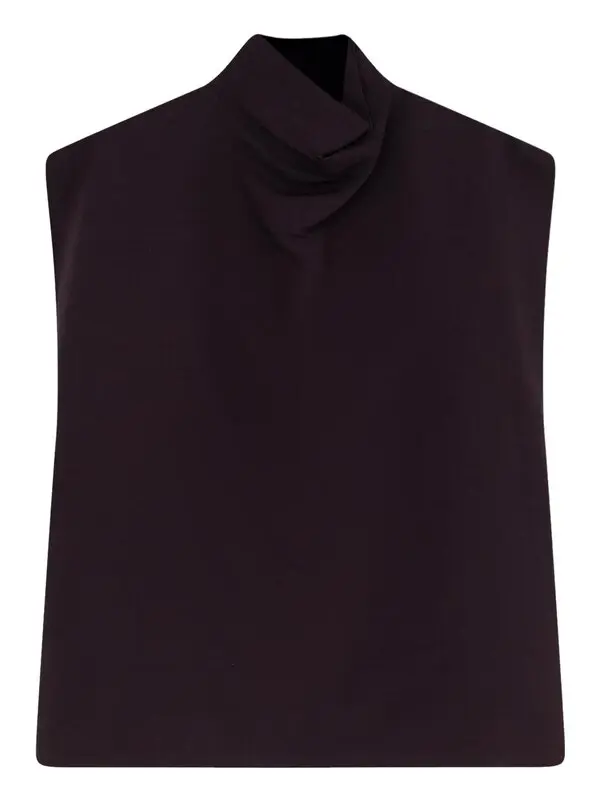 Alaïa Paper And Viscose Draped High Neck Sleeveless Top - Multicolor