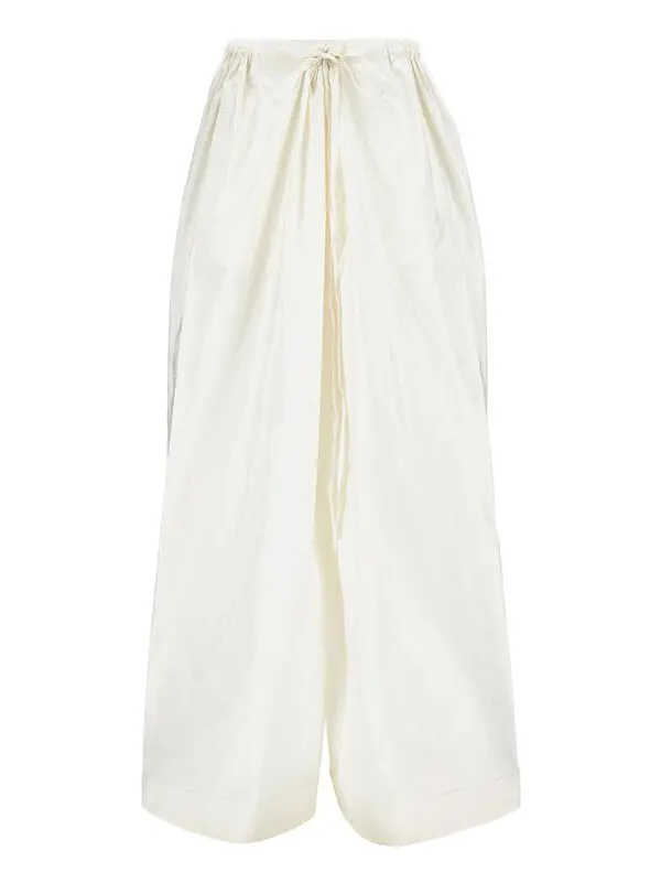 DANIELA GREGIS Wide-leg Silk Trousers With Drawstring Waist - Multicolor