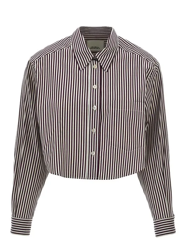 Isabel Marant Étoile Fleora Striped Cropped Shirt - Multicolor