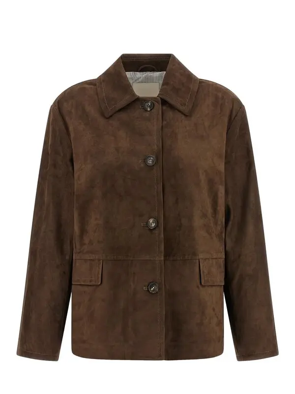 Max Mara Smmcharme Suede Jacket - Brown