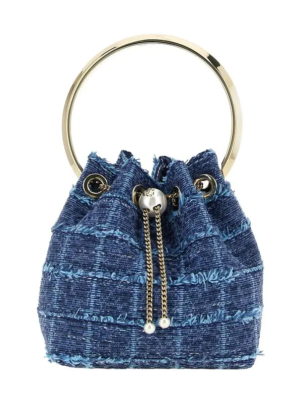 JIMMY CHOO Bon Bon Bucket Bag With Crystal Embellishments - Blue