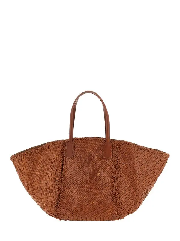 Dragon Diffusion Teresa Woven Leather Shopping Bag - Cream