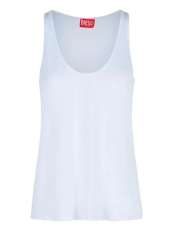 DIESEL® Cotton Blend Ribbed Tank Top - White