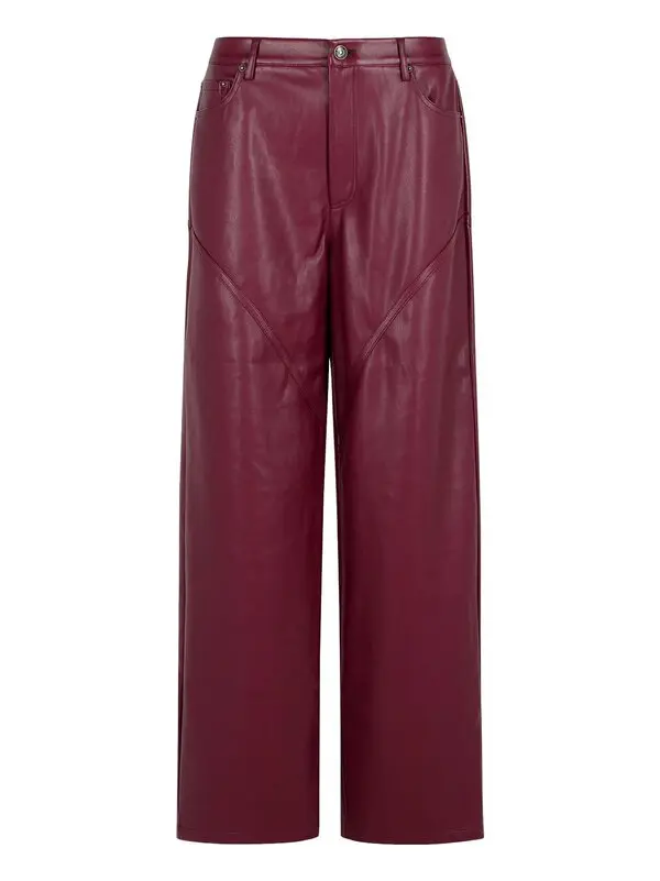 ROTATE BY BIRGER CHRISTENSEN Burgundy Polyester Pants - Multicolor
