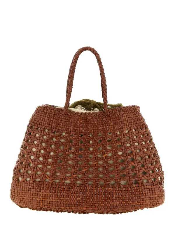 Dragon Diffusion Santa Cano Woven Leather Handbag - Brown