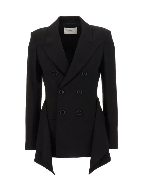 Ami Double-breasted Peplum Blazer - Multicolor