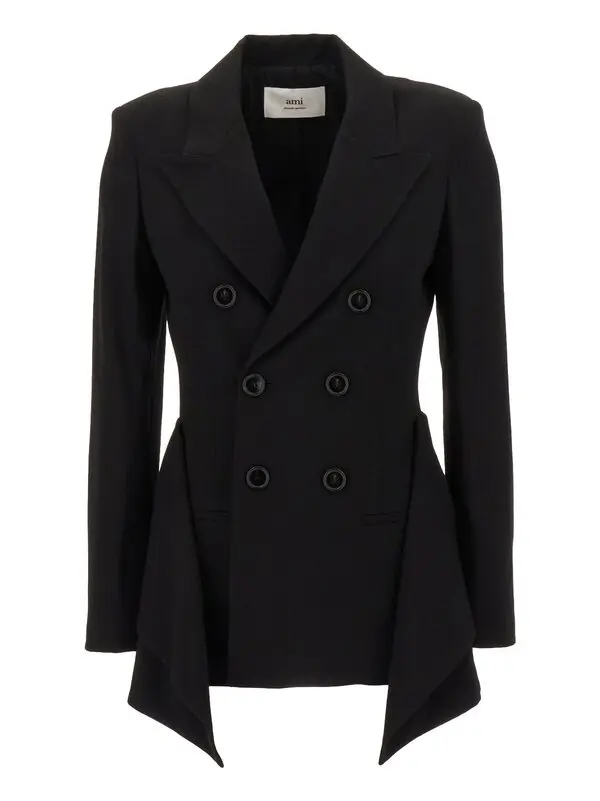 AMI Paris Double-breasted Peplum Blazer - Multicolor