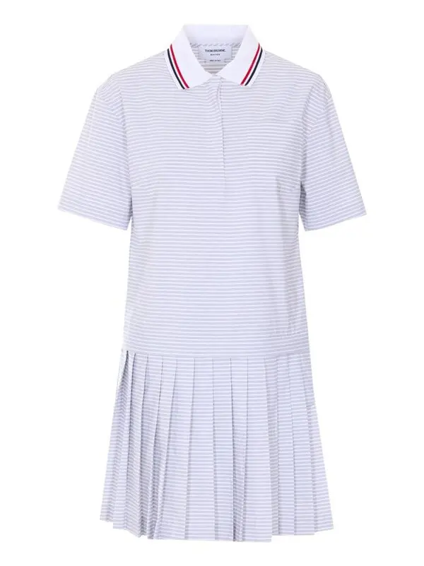 Thom Browne 4-bar Mini Polo Dress - Gray