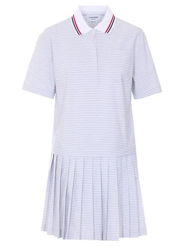 Thom Browne 4-bar Mini Polo Dress - Gray