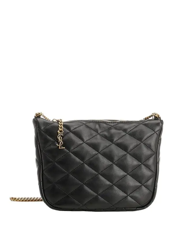 Saint Laurent June" Lambskin Shoulder Bag - Black