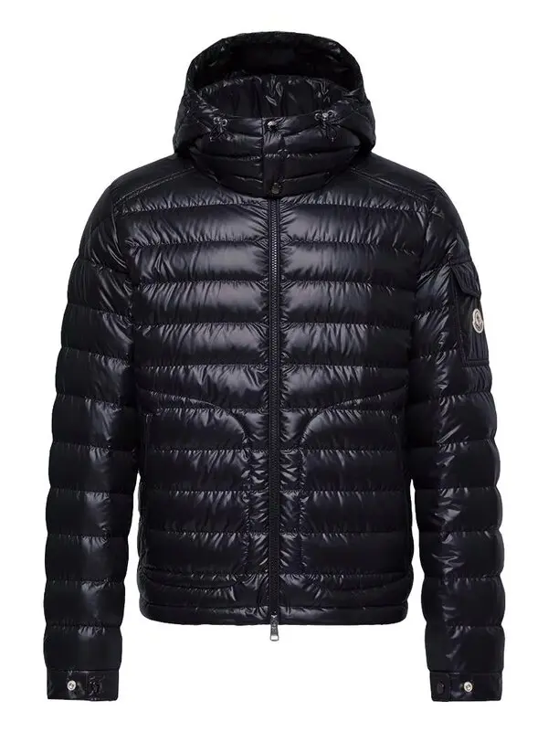 Moncler Lauros Short Down Jacket With Hood - Blue