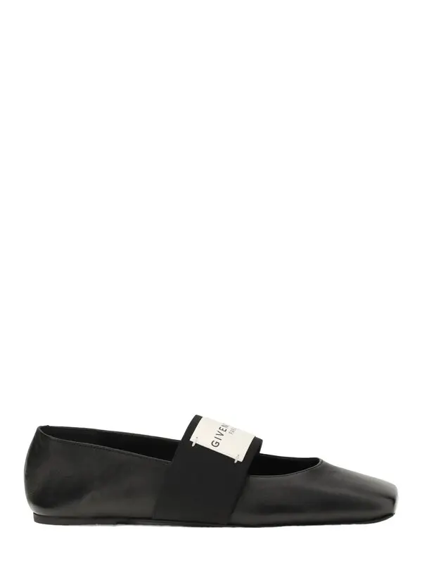 Givenchy Leather Sliced Square Ballerinas - Black