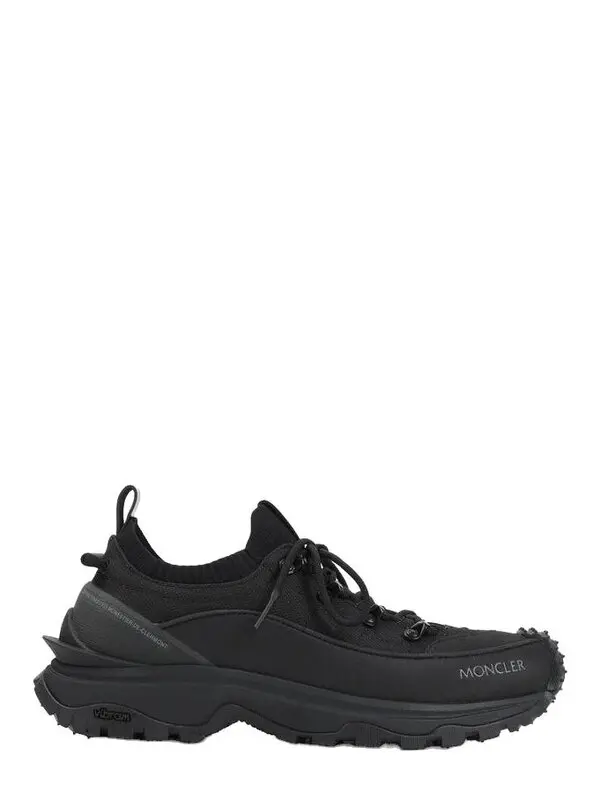 Moncler Ribbed Detail Lace-up Trainers - Black