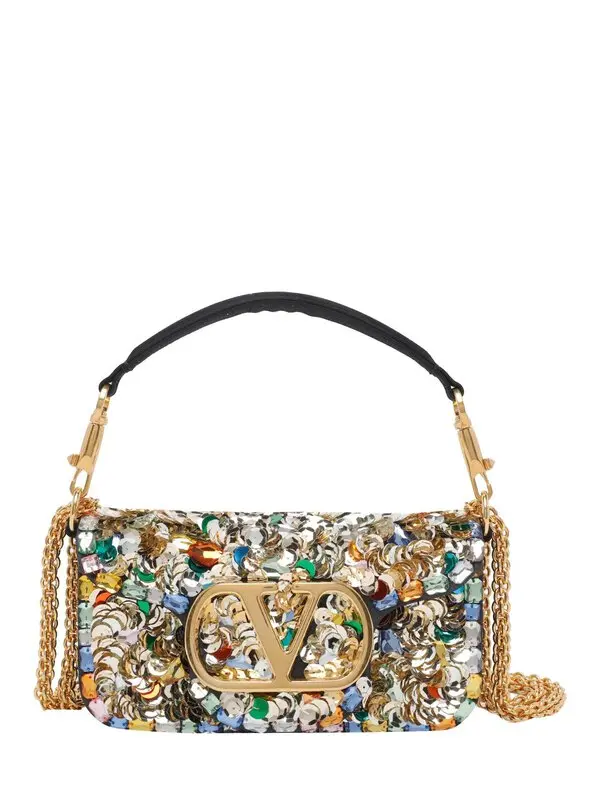 Valentino Garavani Small Embroidered Loco Shoulder Bag - Multicolor